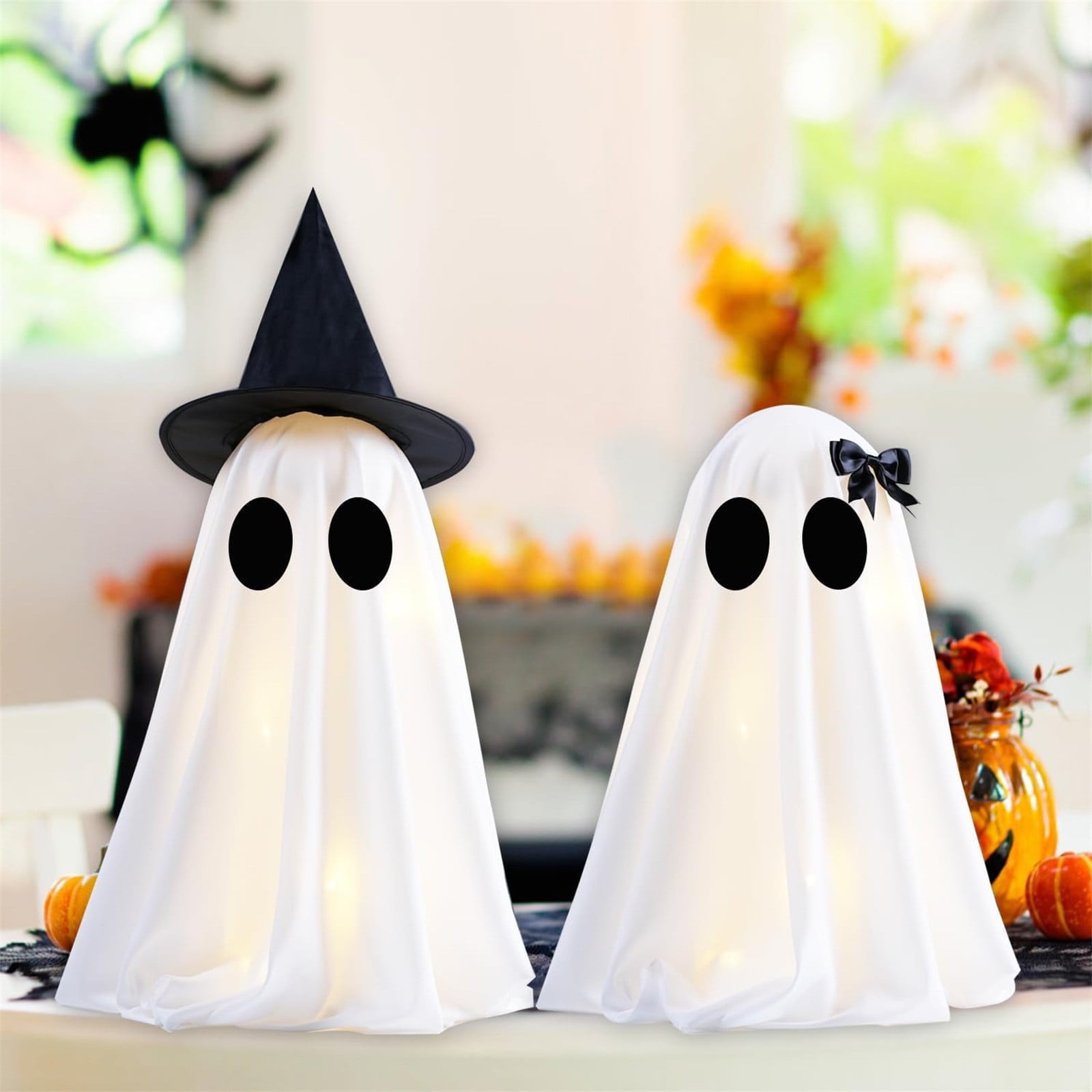 Light Up Halloween Ghost Decorations, Set of 2 DIY Spooky Ghosts Crafts ...