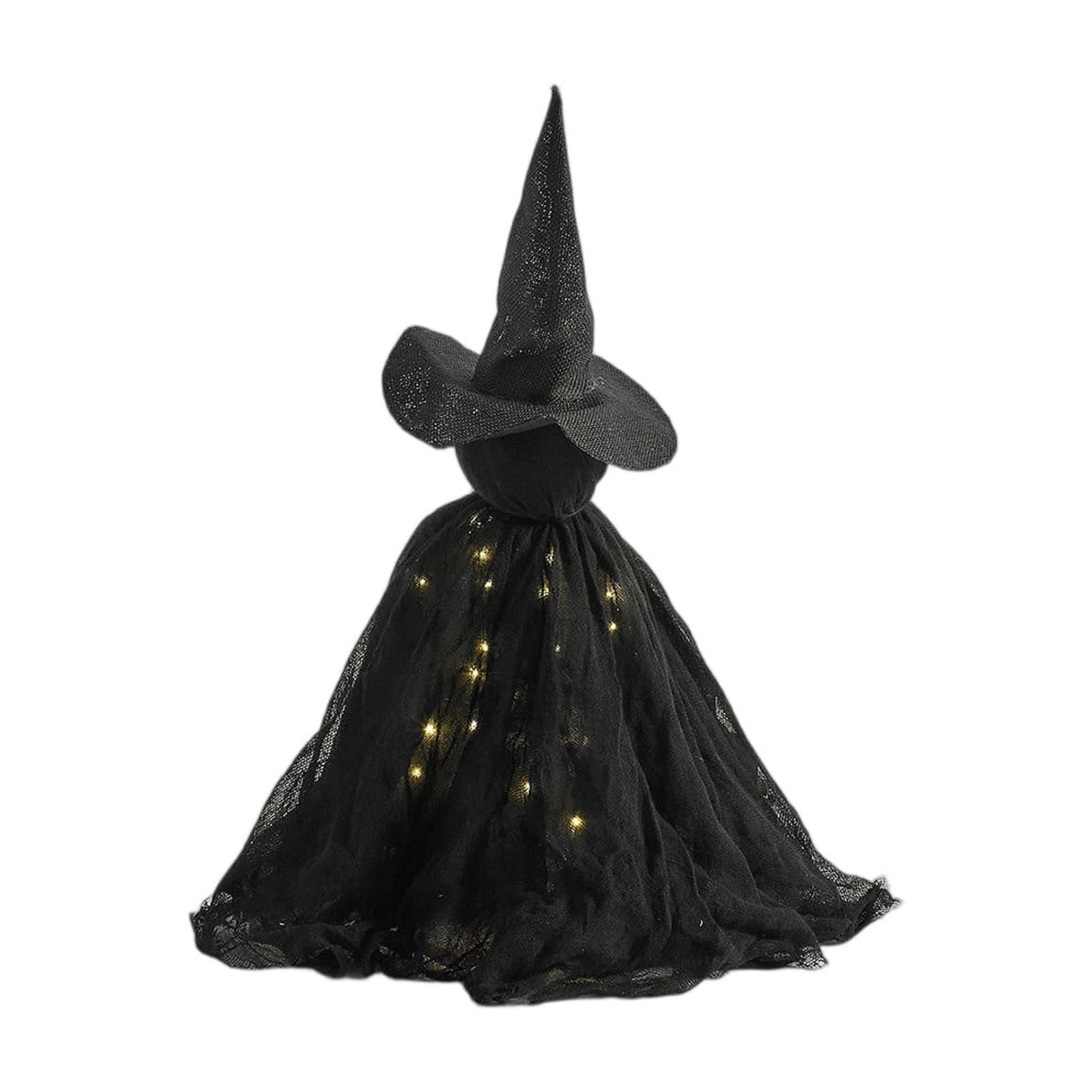 Light Up Halloween Witch Decor with Bow & Hat, Battery Operated ...