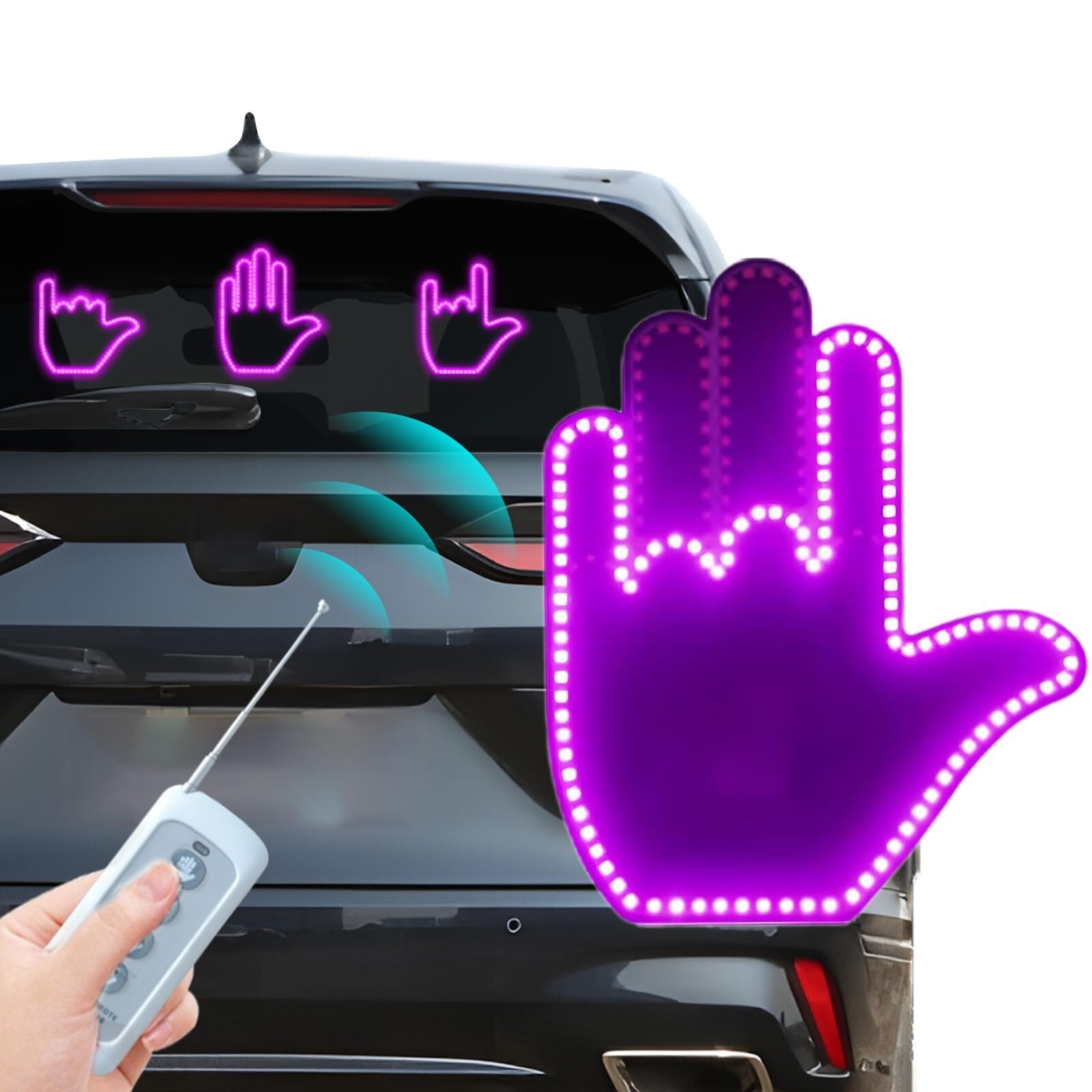Light Up Hand for Car Window,Led Hand Gesture for Car,Glogesture Light ...