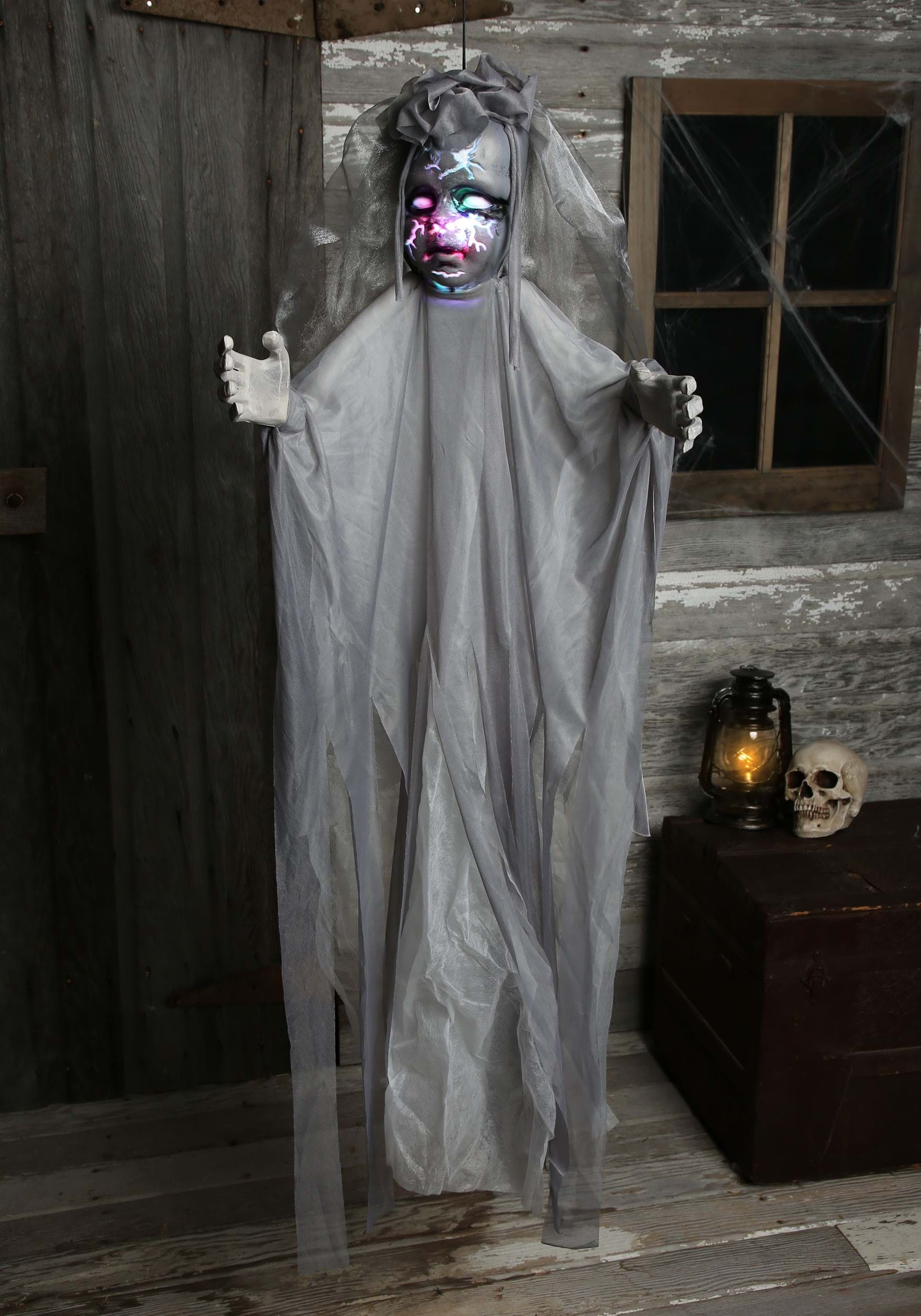 Light Up Hanging Zombie Ghost Girl Halloween Outdoor Indoor Decoration ...