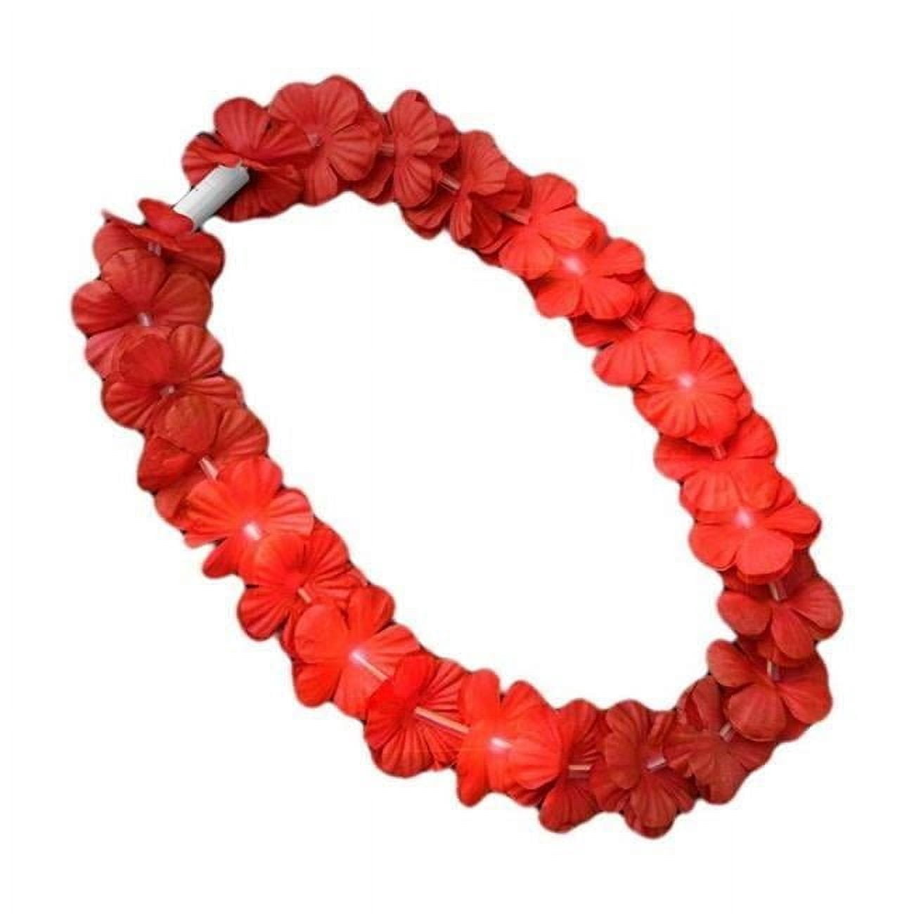 Light Up Hawaiian Flower Lei Necklace, Red - Walmart.com