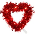 Light Up Heart Shaped Wreath Hanging Decoration Battery Operated Warm ...
