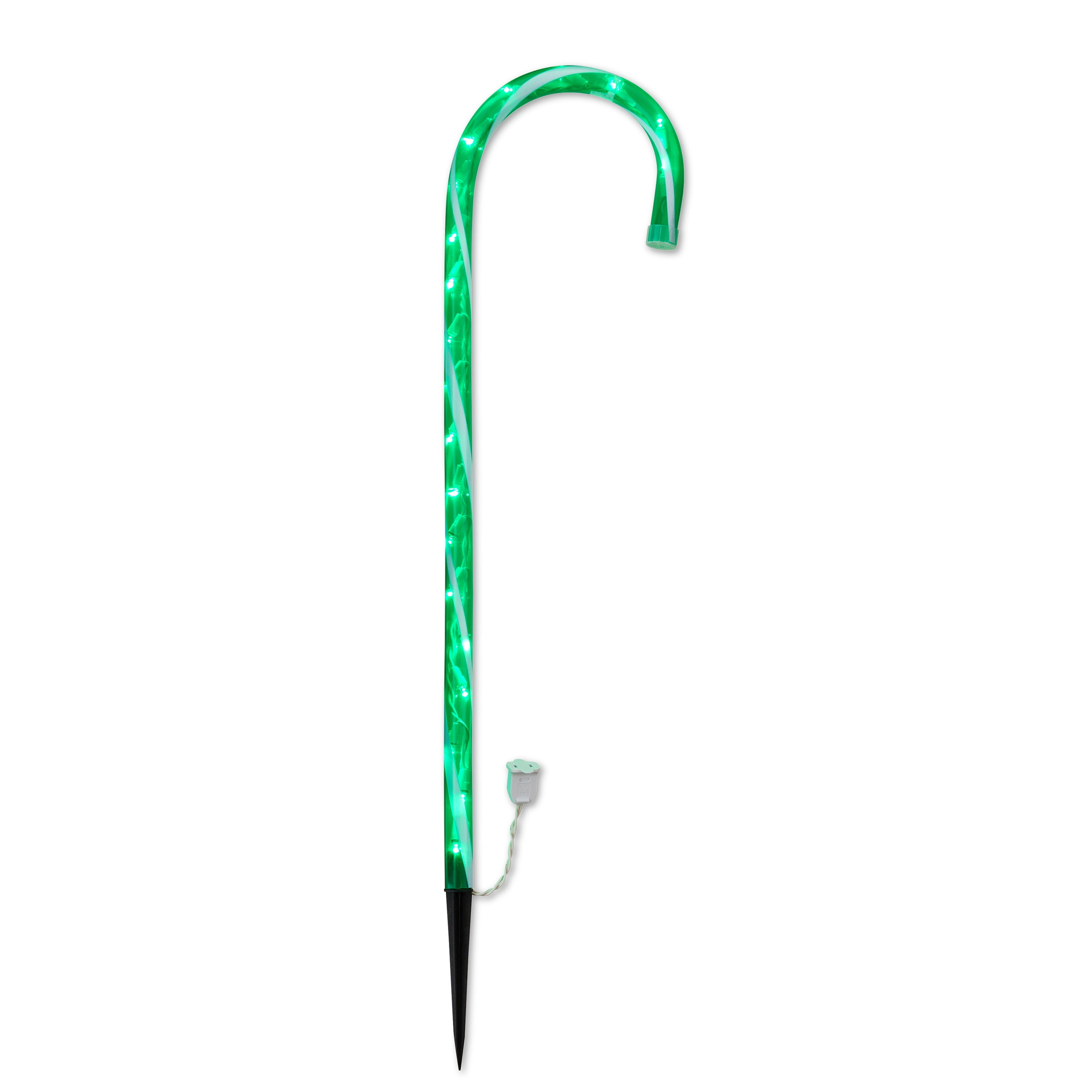 Light-Up LED Candy Cane Yard Stake, Green, 26 in, by Holiday Time ...