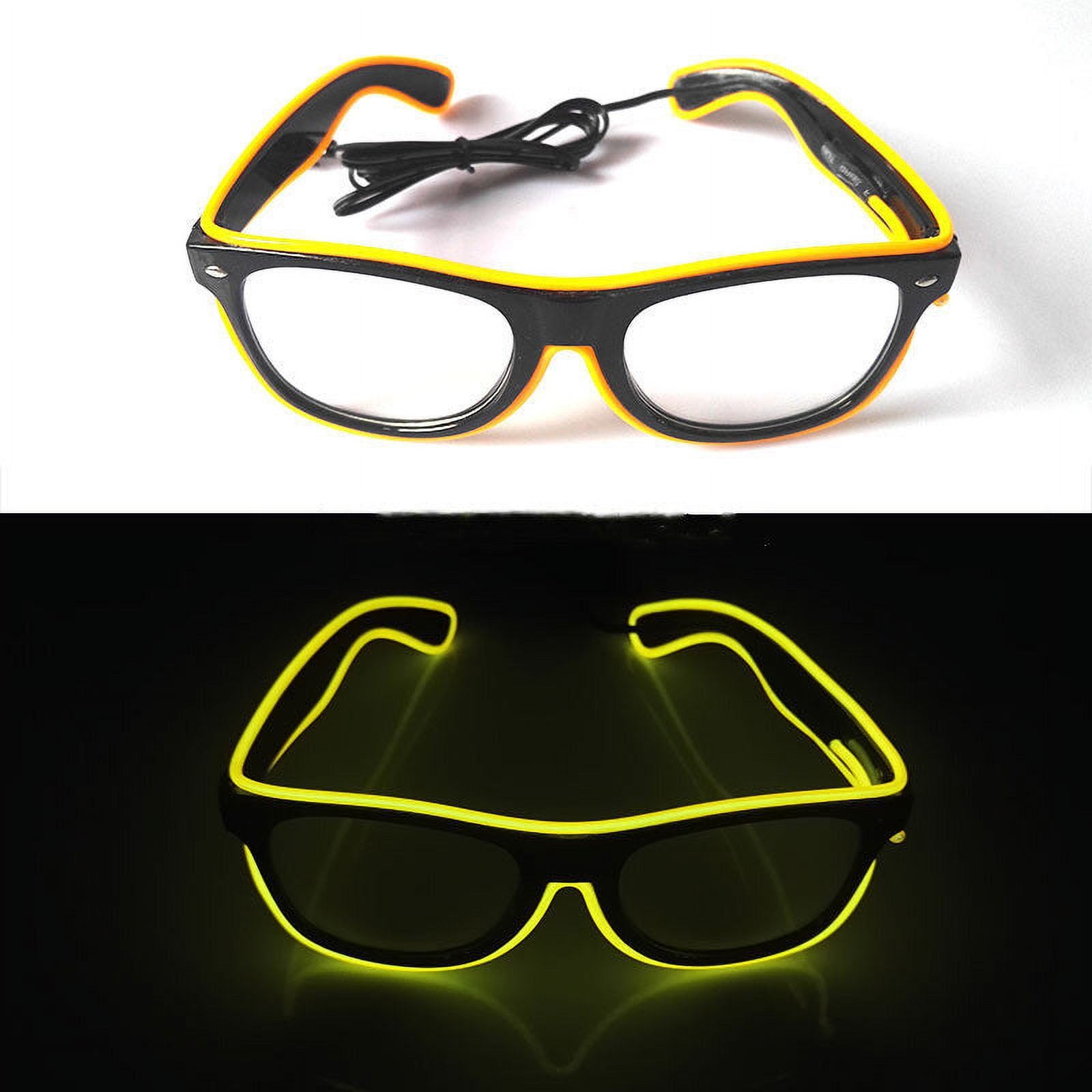 LED Light Up Glasses Battery Powered EL Wire Glowing Eyeglasses for ...
