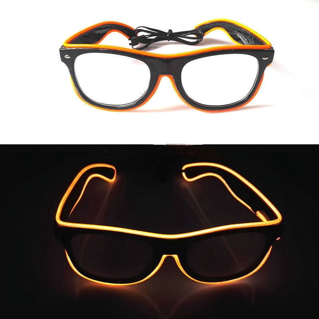 LED Light Up Glasses Battery Powered EL Wire Glowing Eyeglasses for ...