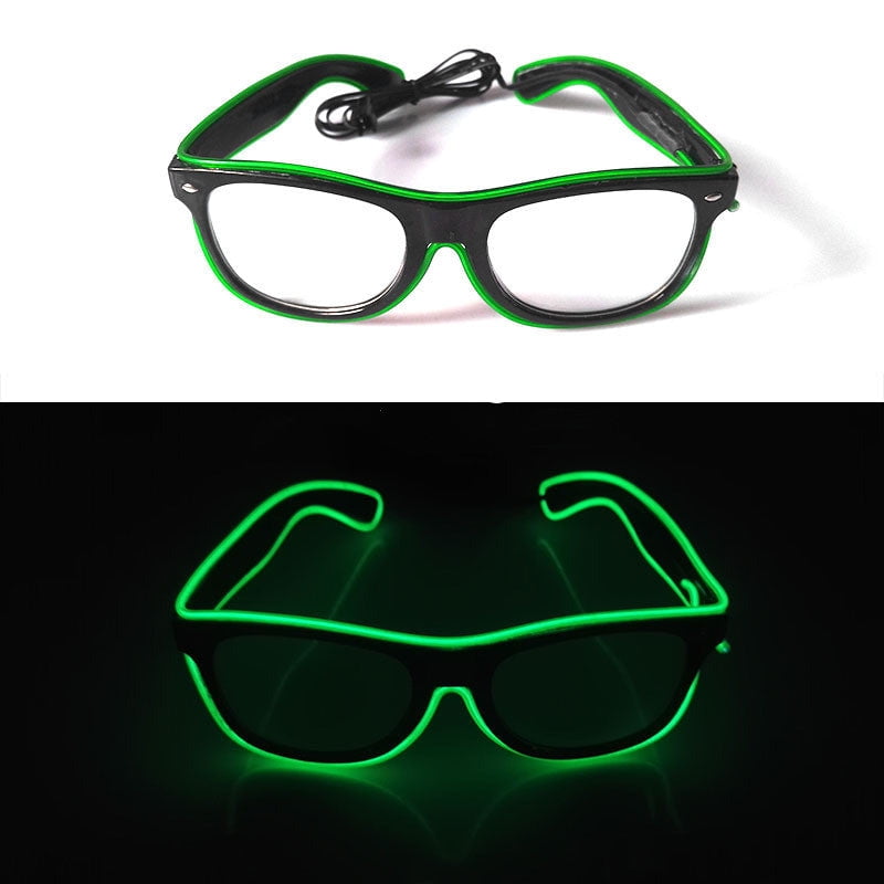 Light Up LED Glasses for Parties, Battery-Powered EL Wire Glowing ...