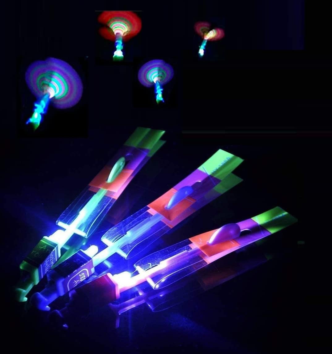 Light Up LED Slingshot Style Flying Helicopter Toy (12 Pack) - Walmart.com