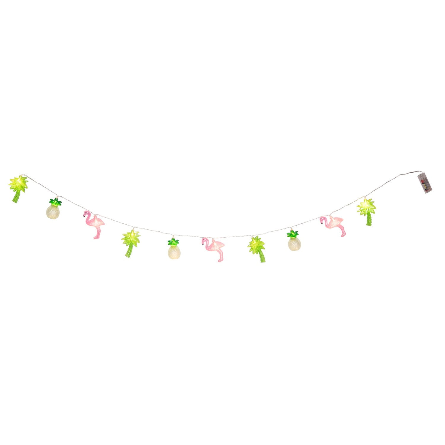 Light-Up LED Tropical String Lights Plastic With Flamingo And ...