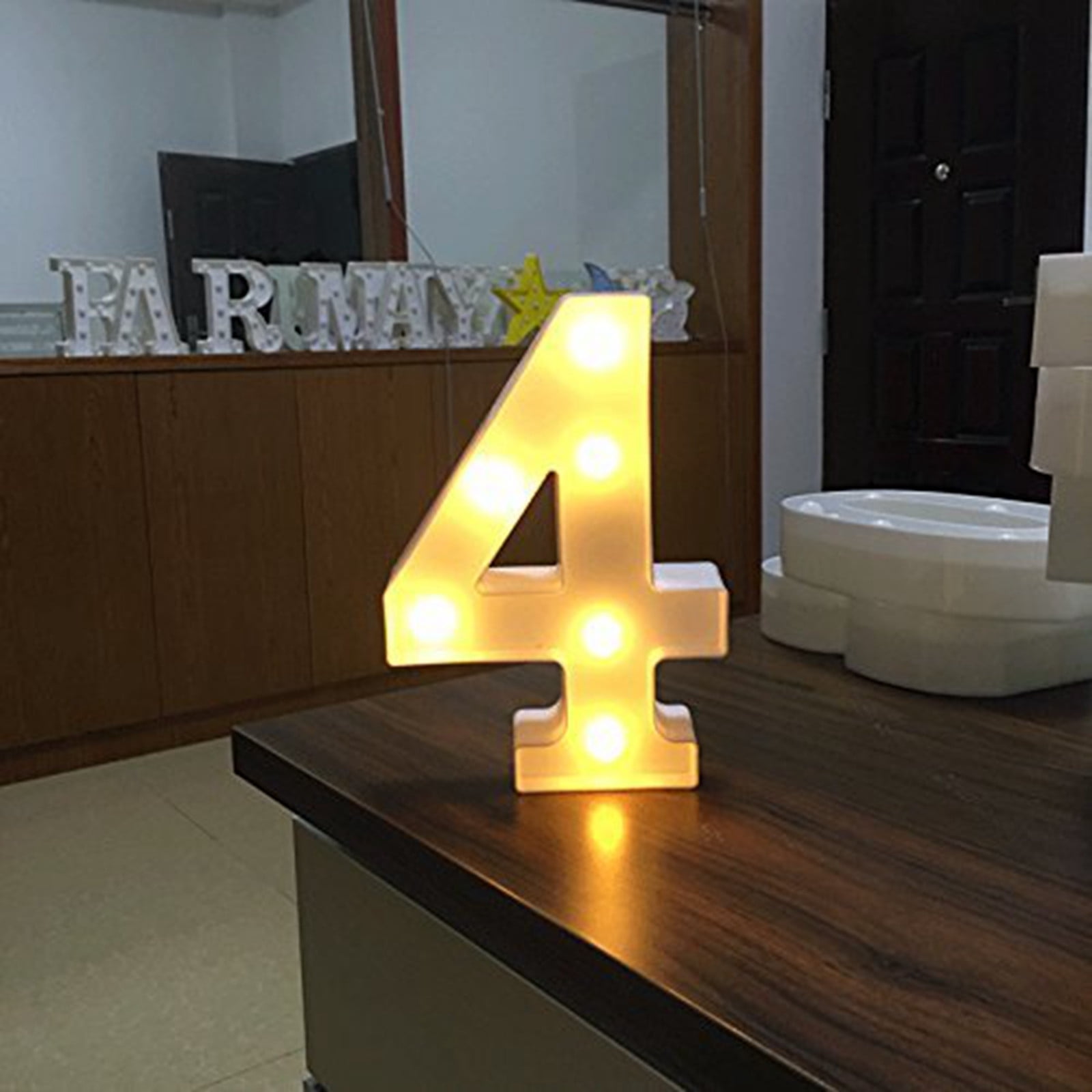 Light Up Letter LED Alphabet Number Plastic Battery Operated Party Sign ...