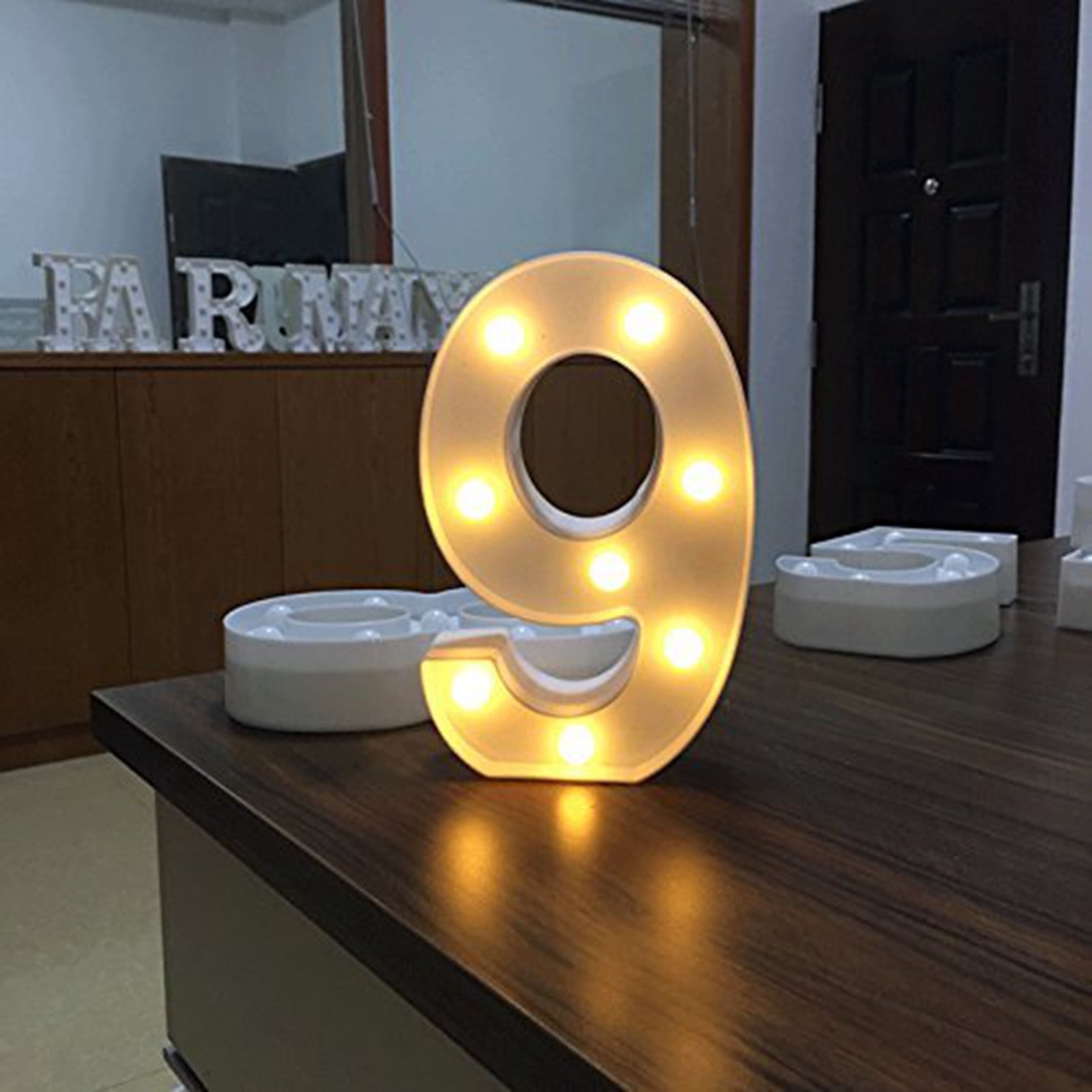 Light Up Letter LED Alphabet Number Plastic Battery Operated Party Sign ...