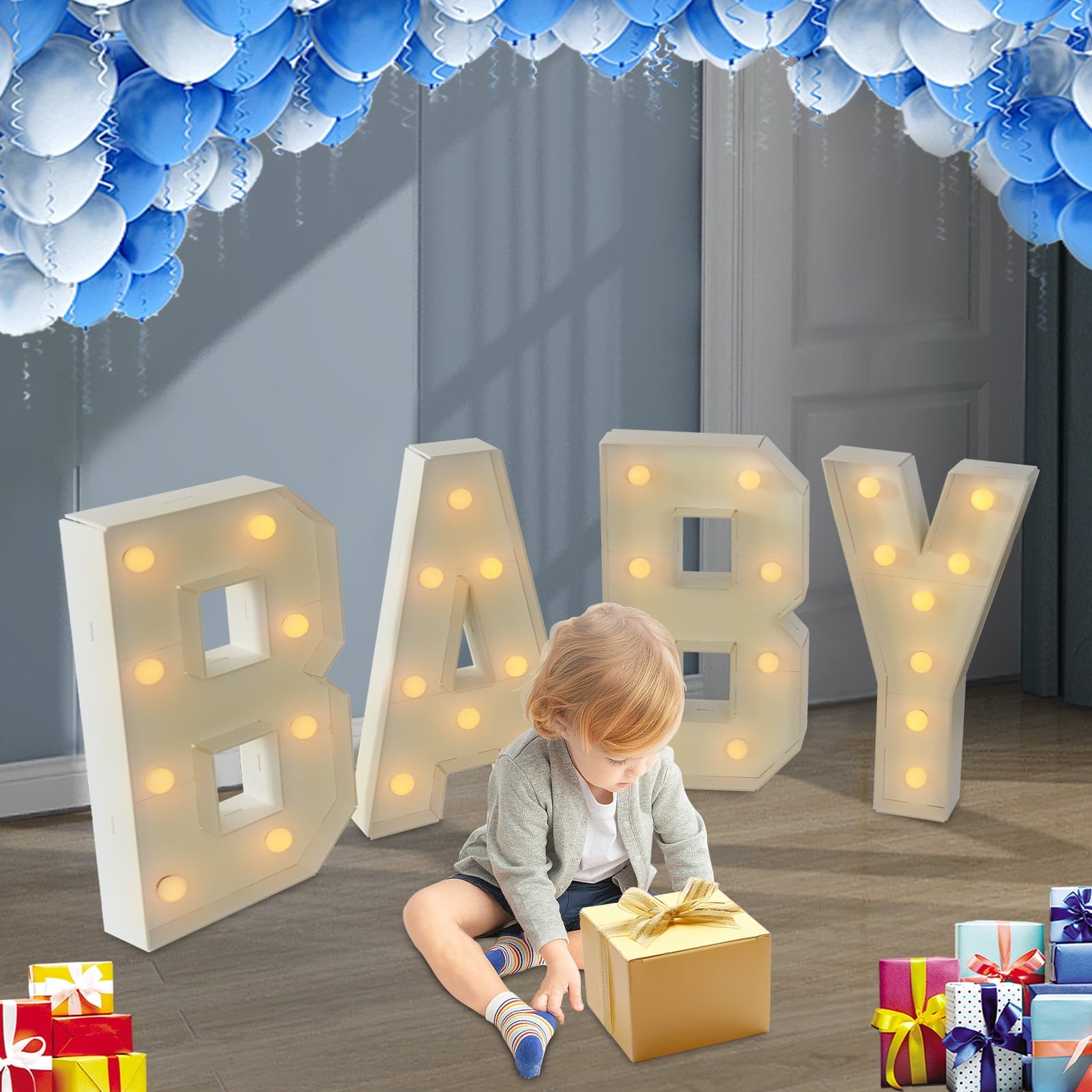 Light Up Letters, Backdrop Party Decoration LED Letter Lights, Baby ...