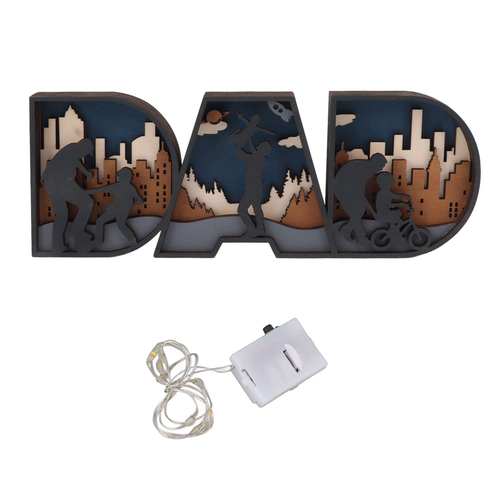 Light Up Letters Decor Battery Operated Wooden Dad Letters Sign Light ...