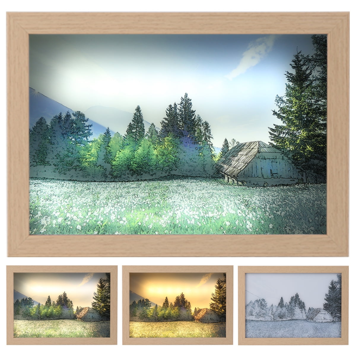 Light Up Painting Decoration - LED Light Picture with 3 Lighting Modes ...