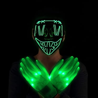 Luxtrada Halloween LED Glow Mask Cosplay Led Costume Mask EL Wire Light ...