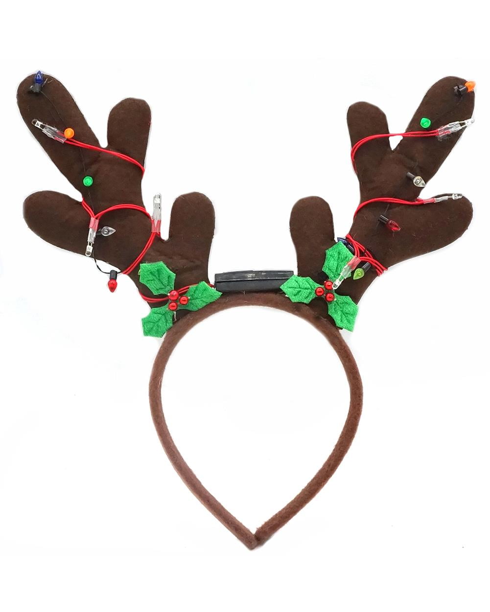 Light-Up Reindeer Headband with LED, Christmas Headbands for Christmas ...
