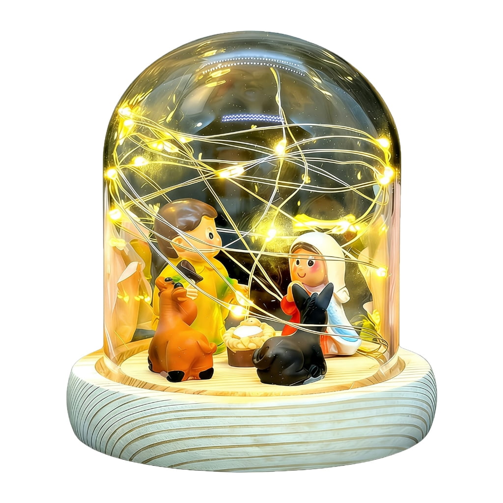 Light Up Resin Nativity Scene Christmas Nativity Scene Decors with LED ...
