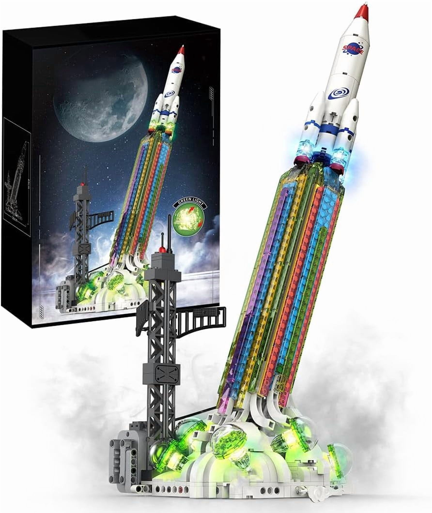 Light-Up Rocket Building Block Set, Detachable Space Rocket Building ...