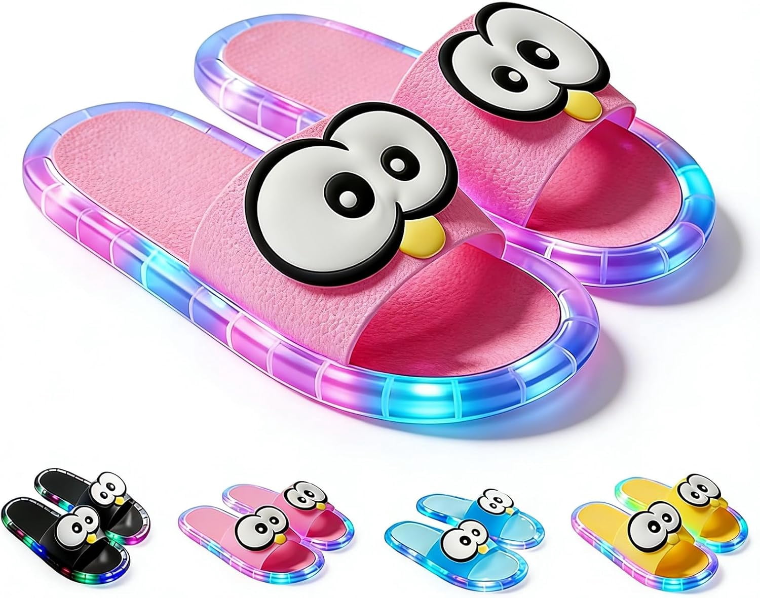 Light Up Slippers For Women, Sensor Glow Sandals Cute Cartoon Eyes ...