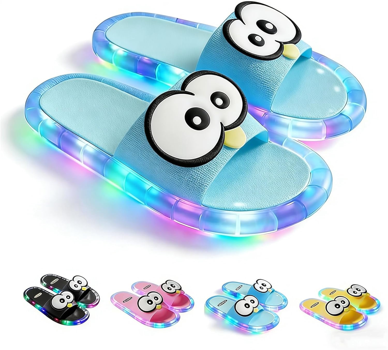 Light Up Slippers For Women, Sensor Glow Sandals Cute Cartoon Eyes ...