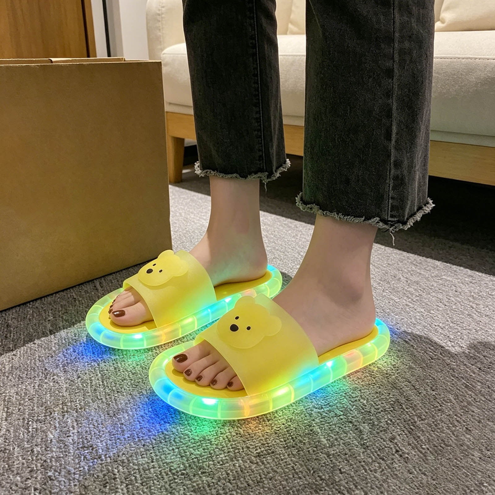 Light Up Slippers for Women Men, 2026 New Colorful Sandals, Fun Motion ...