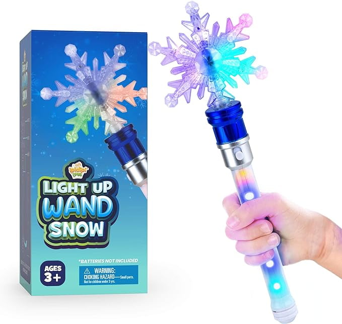 Light Up Snowflake Ice Spinning Wand for Kids in Gift Box, Snow ...