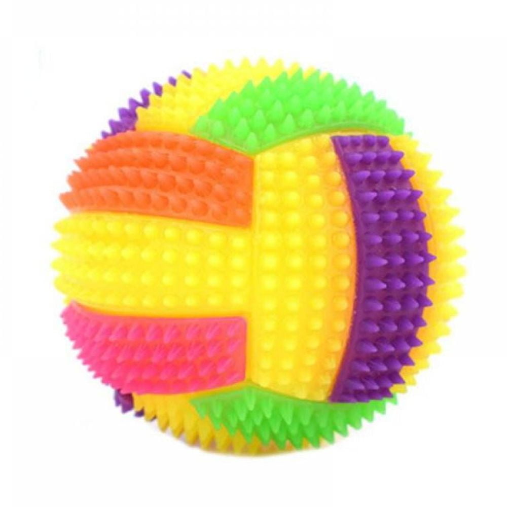 Light Up Spiky Dog Balls Glowing Pet Spiny Ball LED Flashing Elastic ...