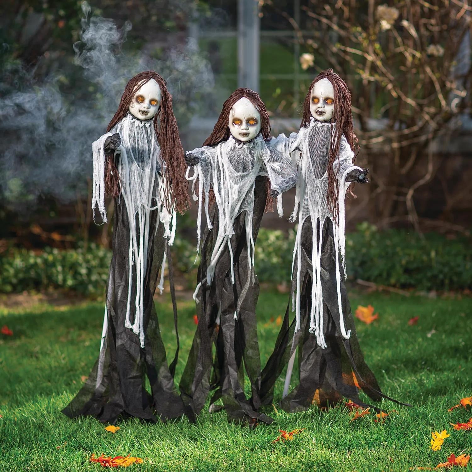 Light-Up Spooky Doll Yard Stake, Outdoor Halloween Decorations, 3 ...