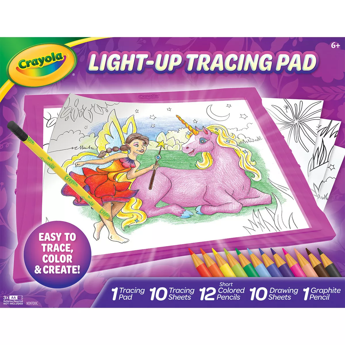 Light Up Tracing Pad Pink: Creative Drawing Kit for Kids, Includes ...