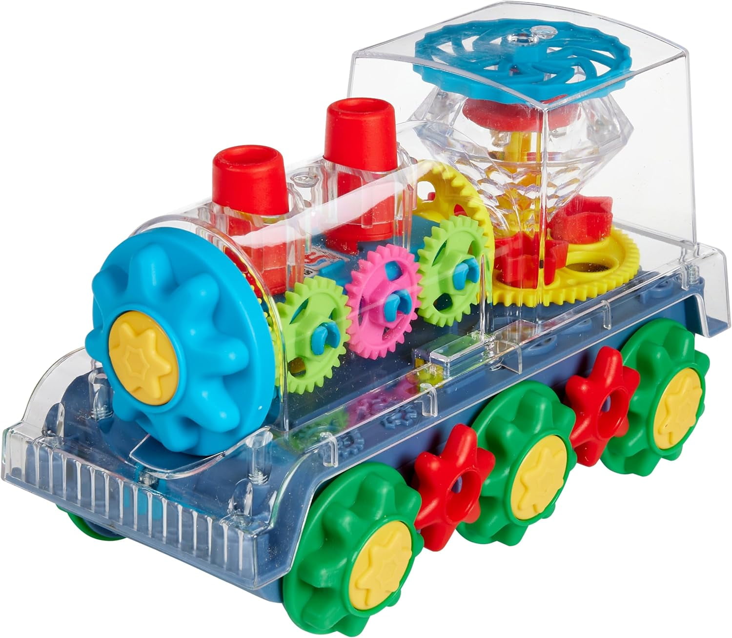Light Up Train Toy for Toddlers - Transparent Gear Car Toys for Kids ...