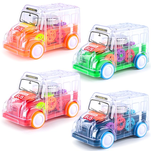 Light Up Transparent Car Toy for Kids 1:32 Electric Universal Inertia ...
