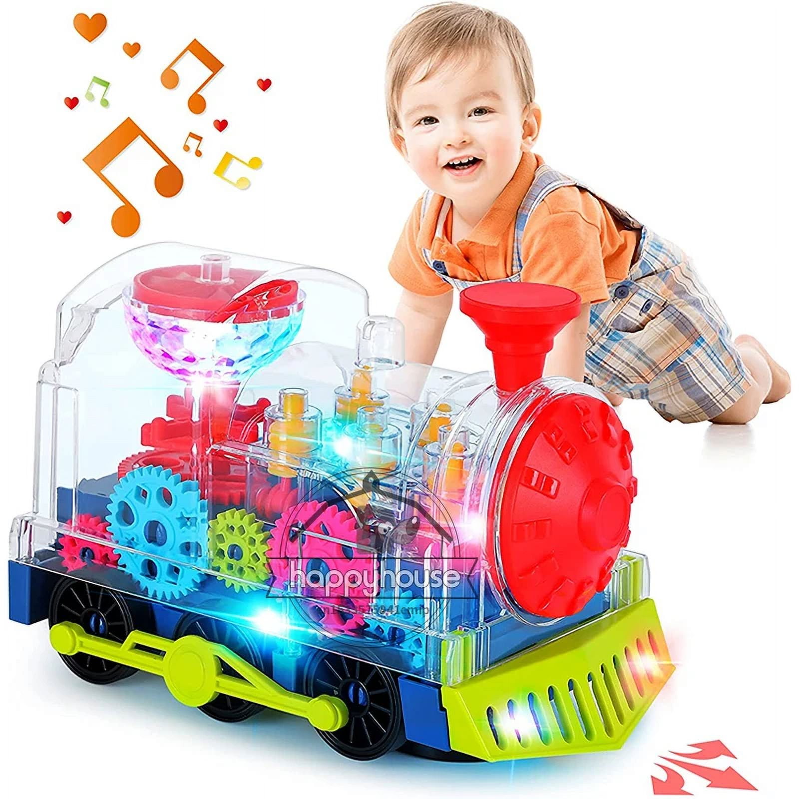 Light Up Transparent Gears Police Car Toy for Kids Bump and Go Toy Car ...