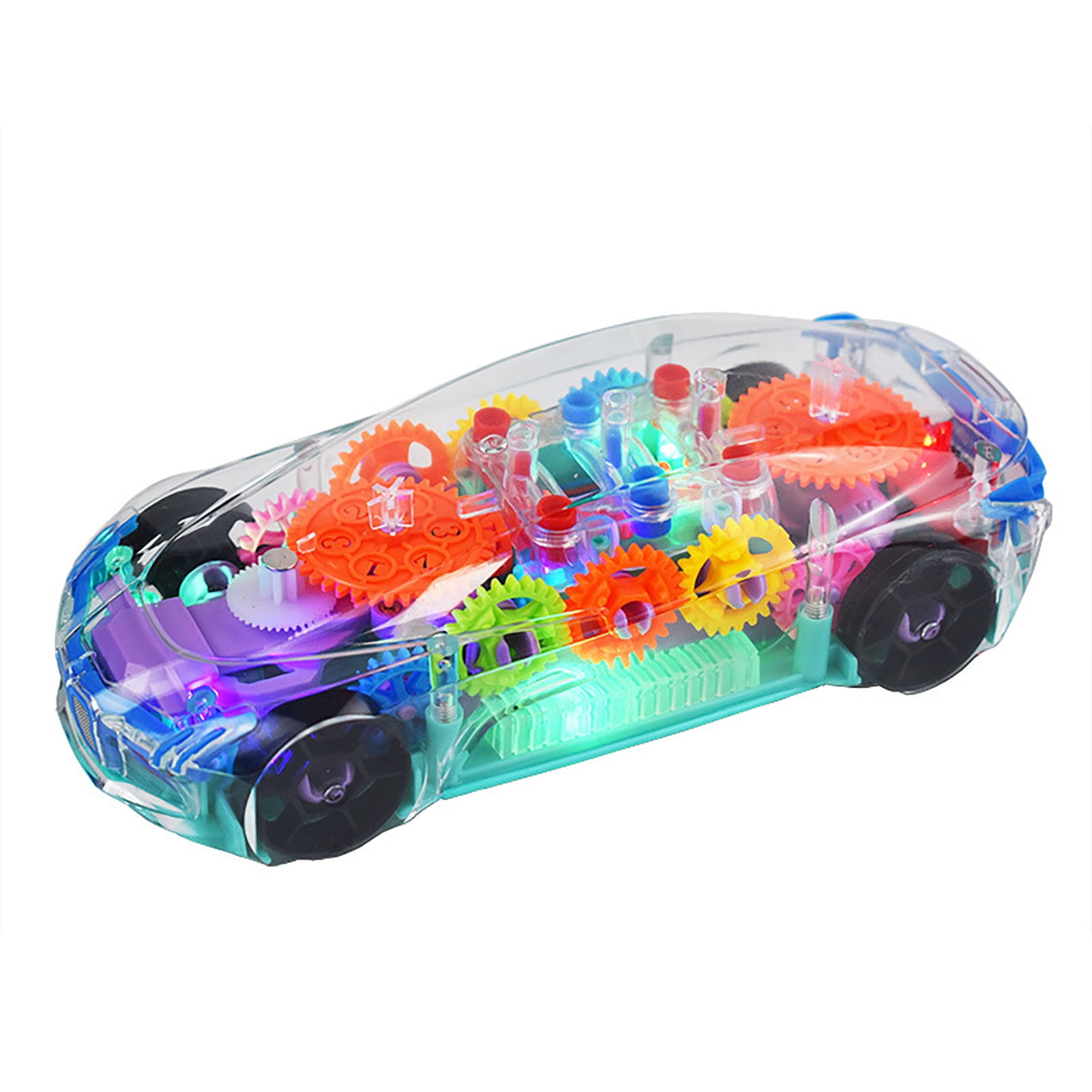 Light Up Transparent Toy Car Green Chassism Transparent Gear Concept ...