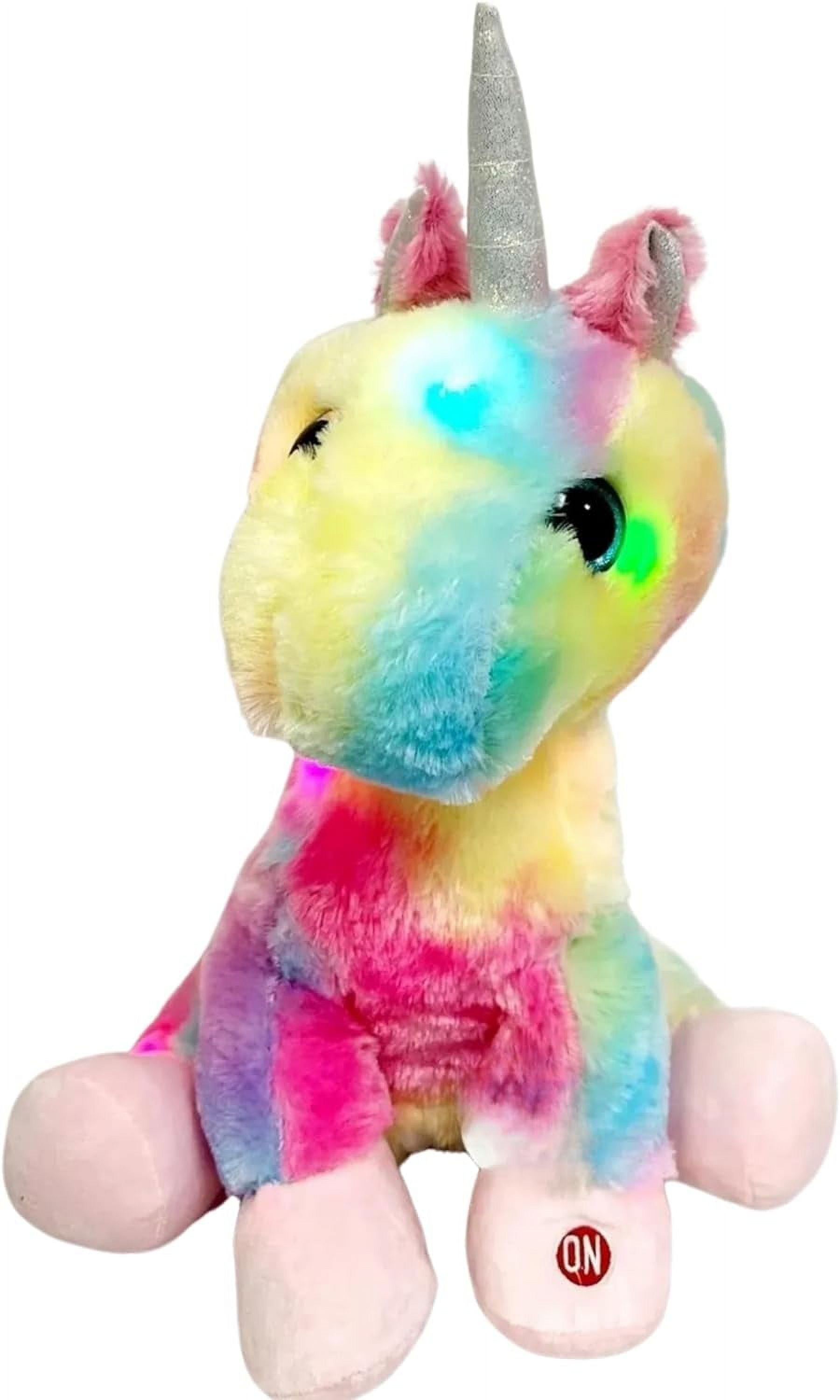 Light Up Unicorn Stuffed Plush Animal Blinking lights Illuminate Your Child s Favorite Companion Batteries Not Included