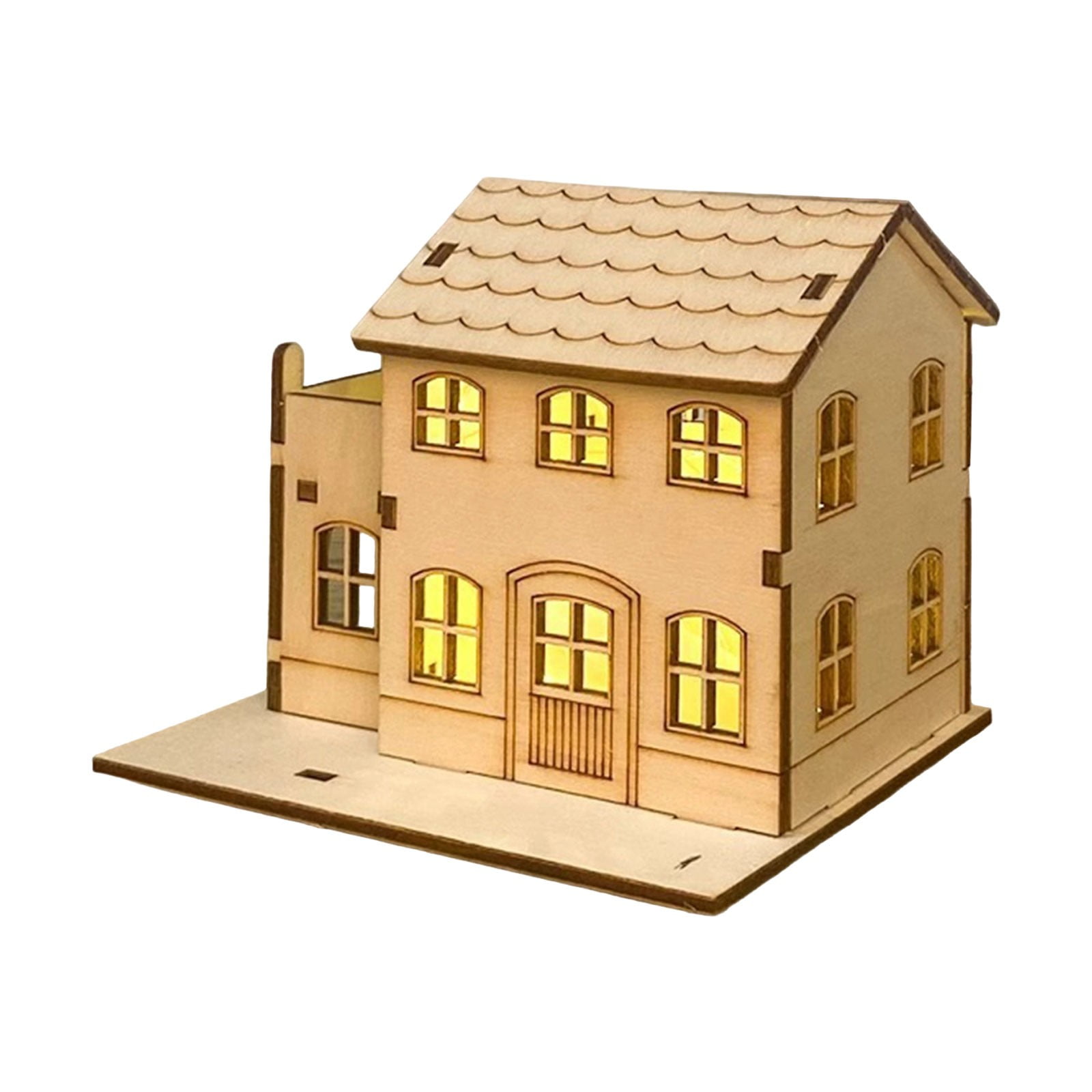 Light-Up Wooden Christmas Village Houses for Crafts, DIY Handcraft ...