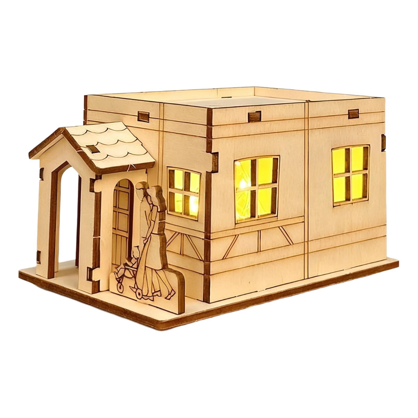 Light-Up Wooden Christmas Village Houses for Crafts, DIY Handcraft ...