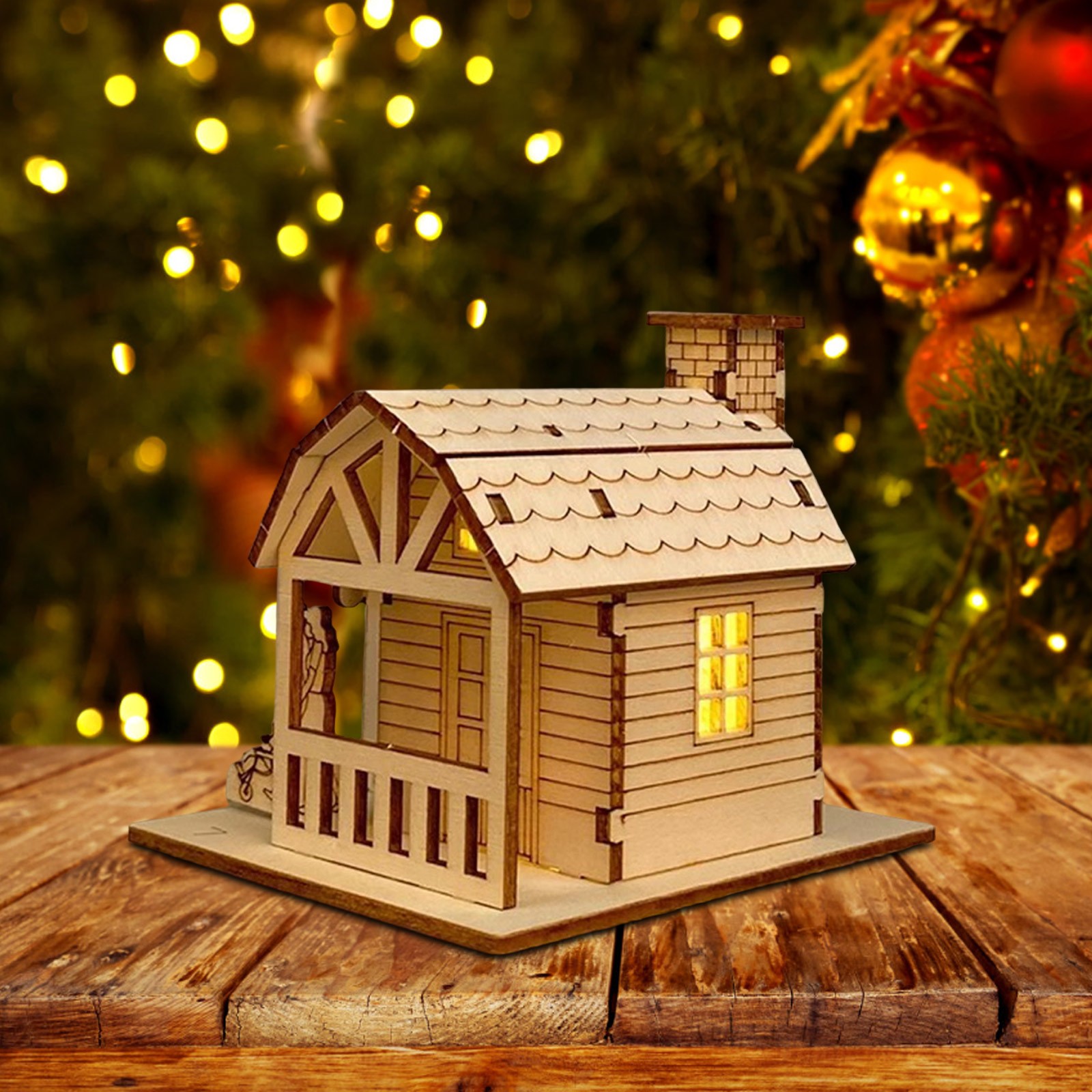 Light-Up Wooden Christmas Village Houses for Crafts, DIY Handcraft ...