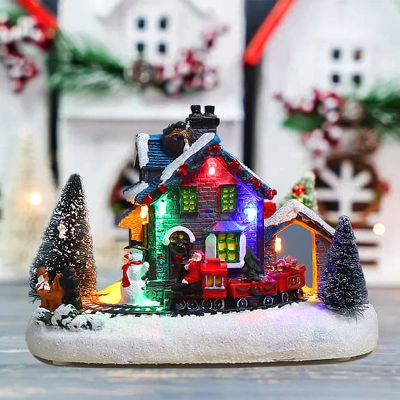 Light-Up Wooden Christmas Village Houses for Crafts,Handcraft House ...