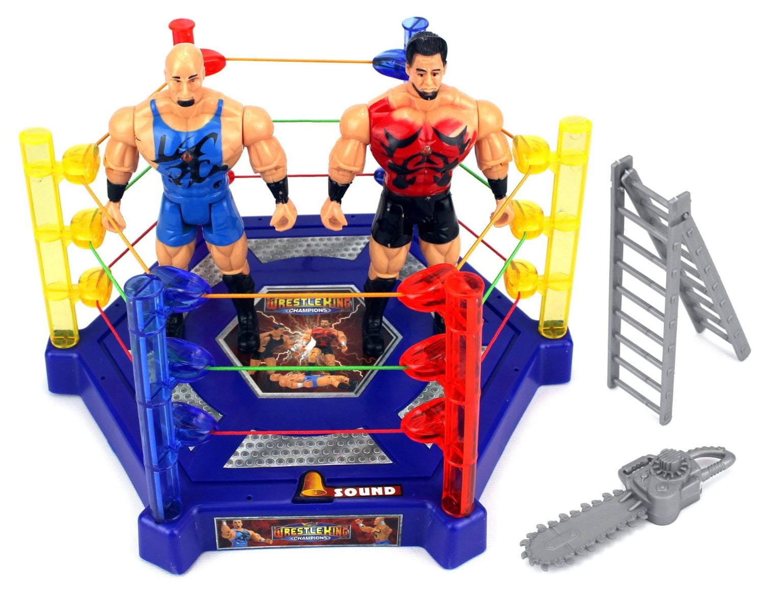 Light Up Wrestle King Champions Wrestling Toy Figure Play Set w/ Lights ...