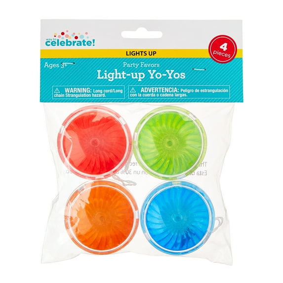 Way To Celebrate Assorted Colors Light-Up Yo-Yo Party Favors, 4 Count ...