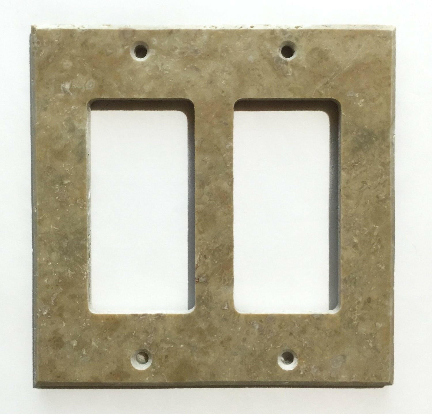 Light Walnut Travertine Double Rocker Switch Wall Plate / Switch Plate ...