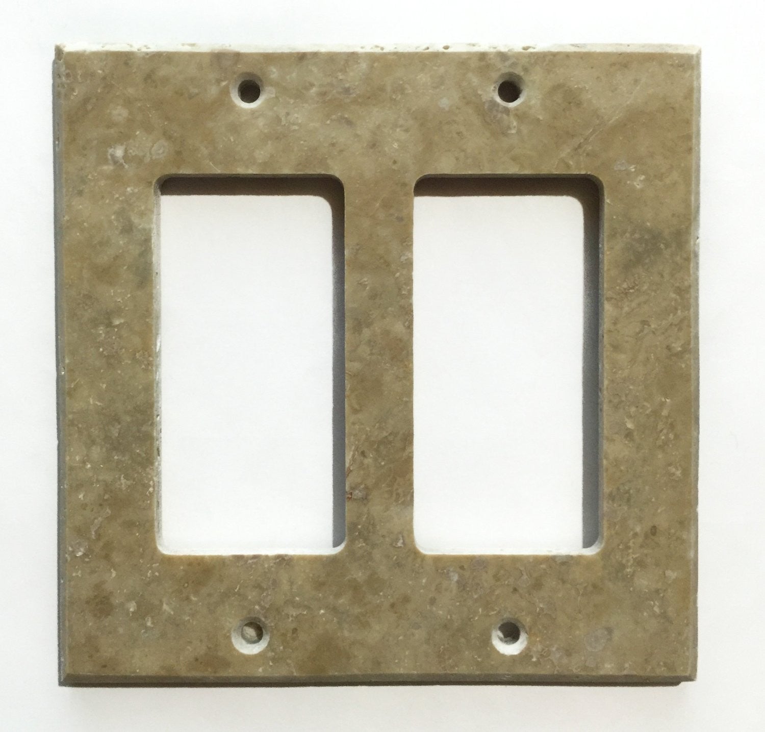 Light Walnut Travertine Double Rocker Switch Wall Plate / Switch Plate ...