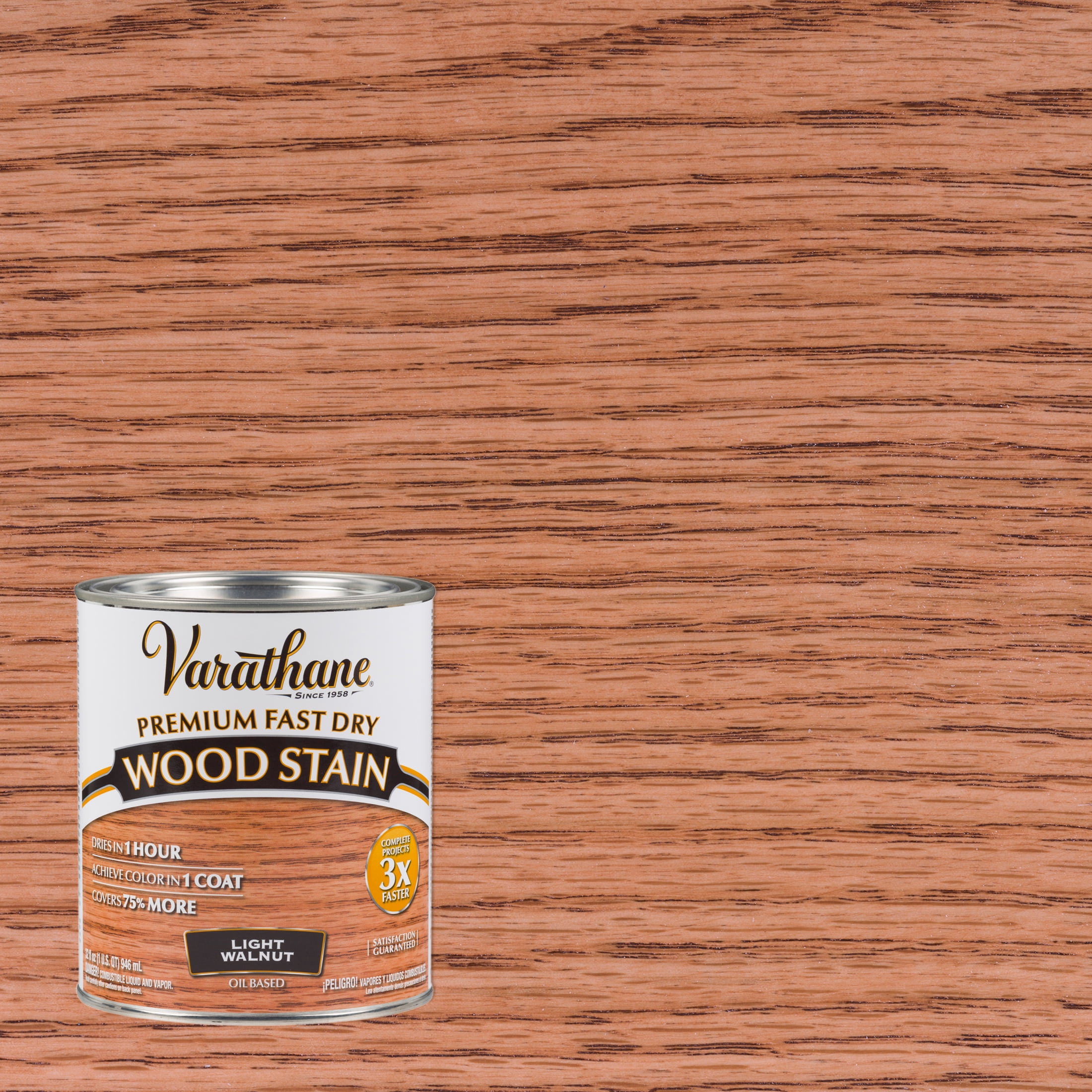 Light Walnut, Varathane Premium Fast Dry Wood Stain-262015, Quart, 2 ...