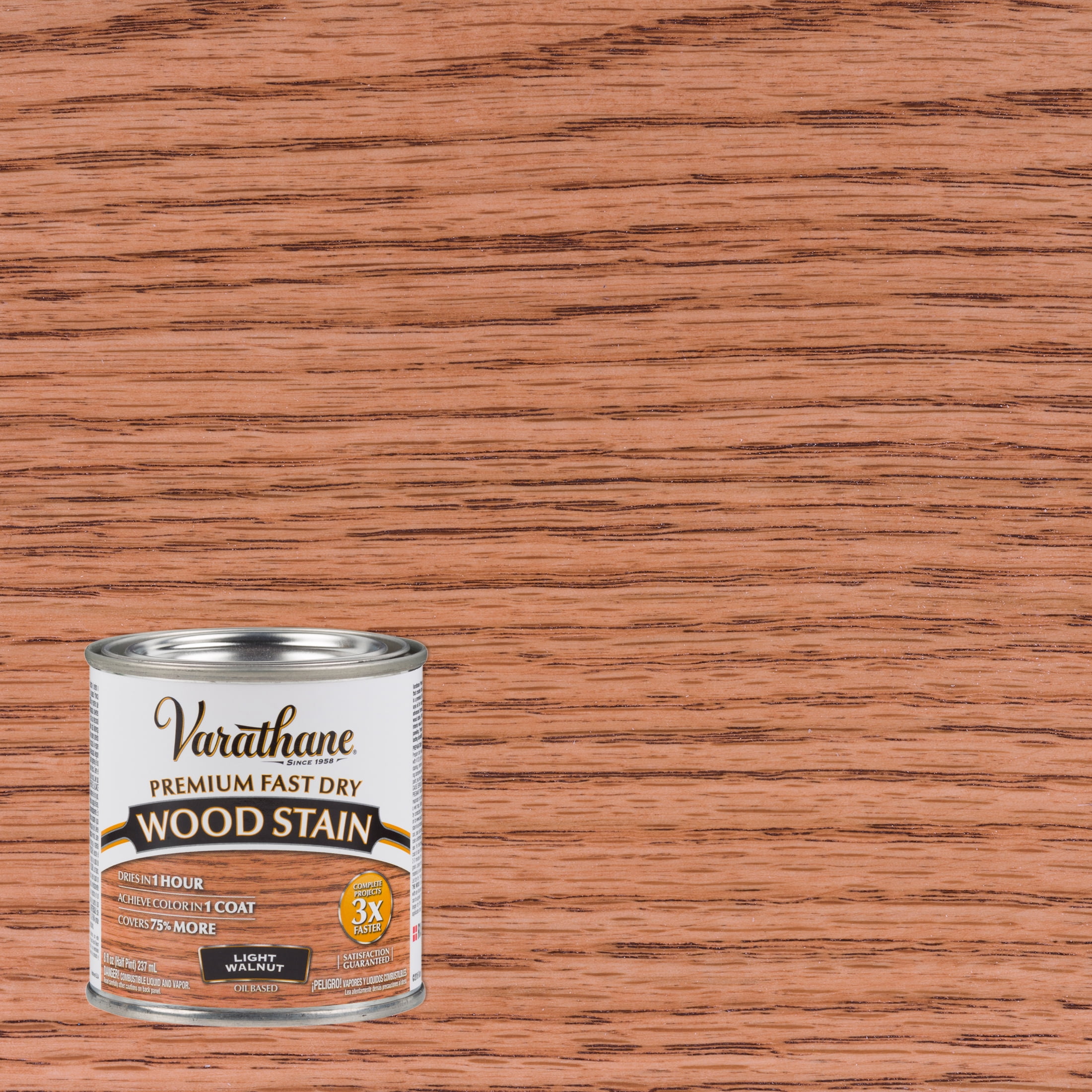 Varathane Light Walnut Fast Dry Wood Stain Half Pint for Interior ...