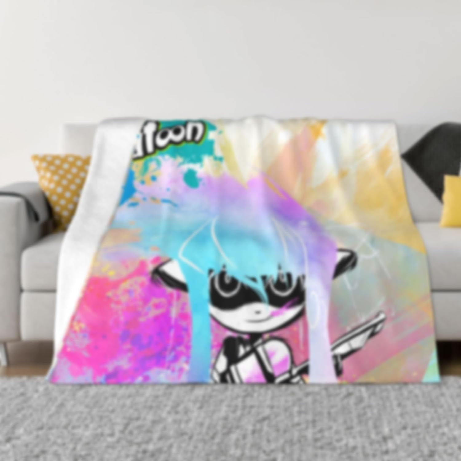 Light Weight Blanket Pink Anime Character 3D Printed Throw Blanket ...