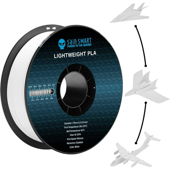 Light Weight Filament 1.75mm, 1KG, LW-PLA Low-Density Active Foaming 3D ...