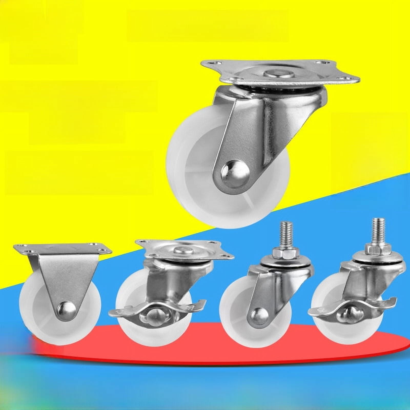 Light White pp caster m8 screw universal wheel with brake pulley rack ...