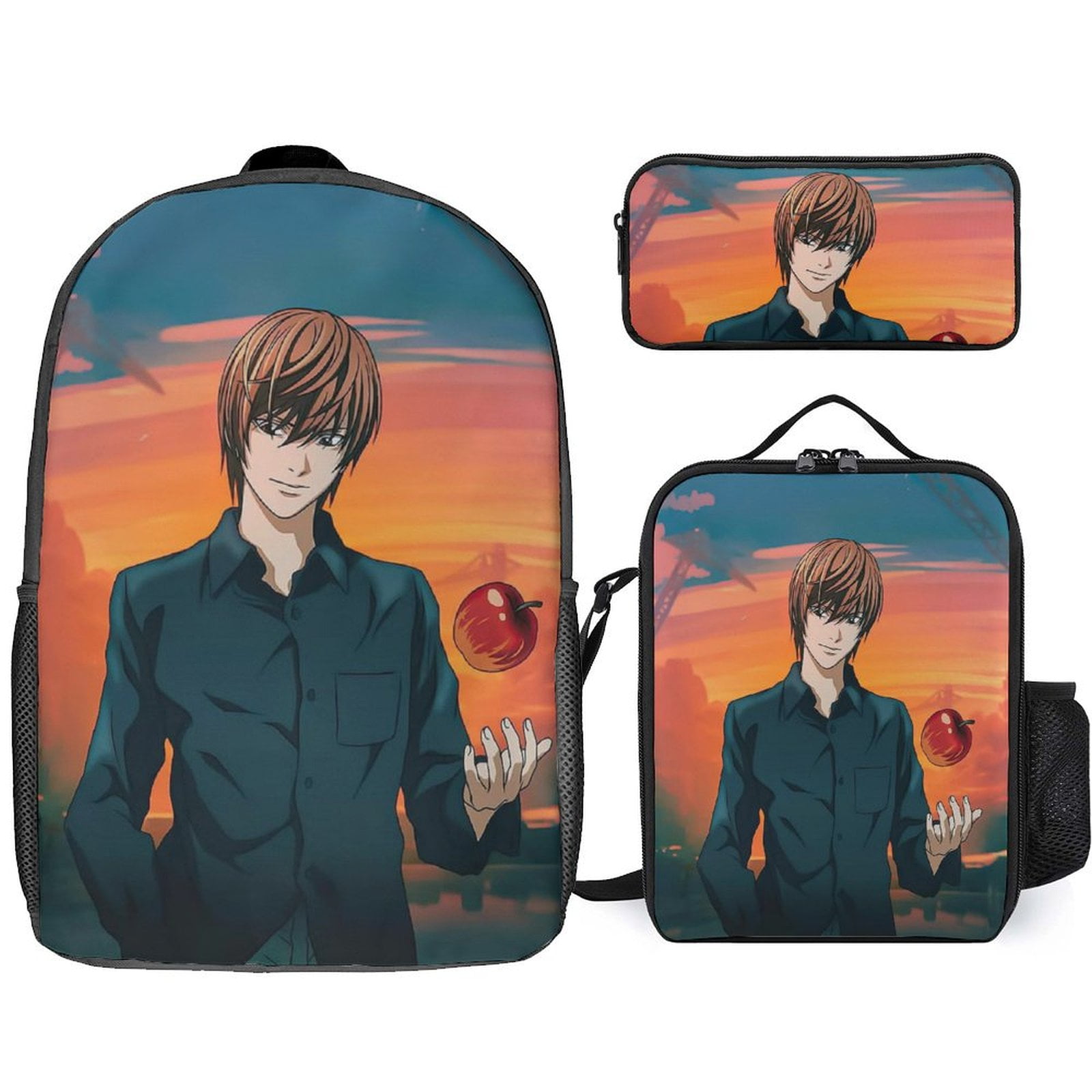Light Yagami Death Note Anime Schoolbag With Lunch Bag Pencil Case Set ...