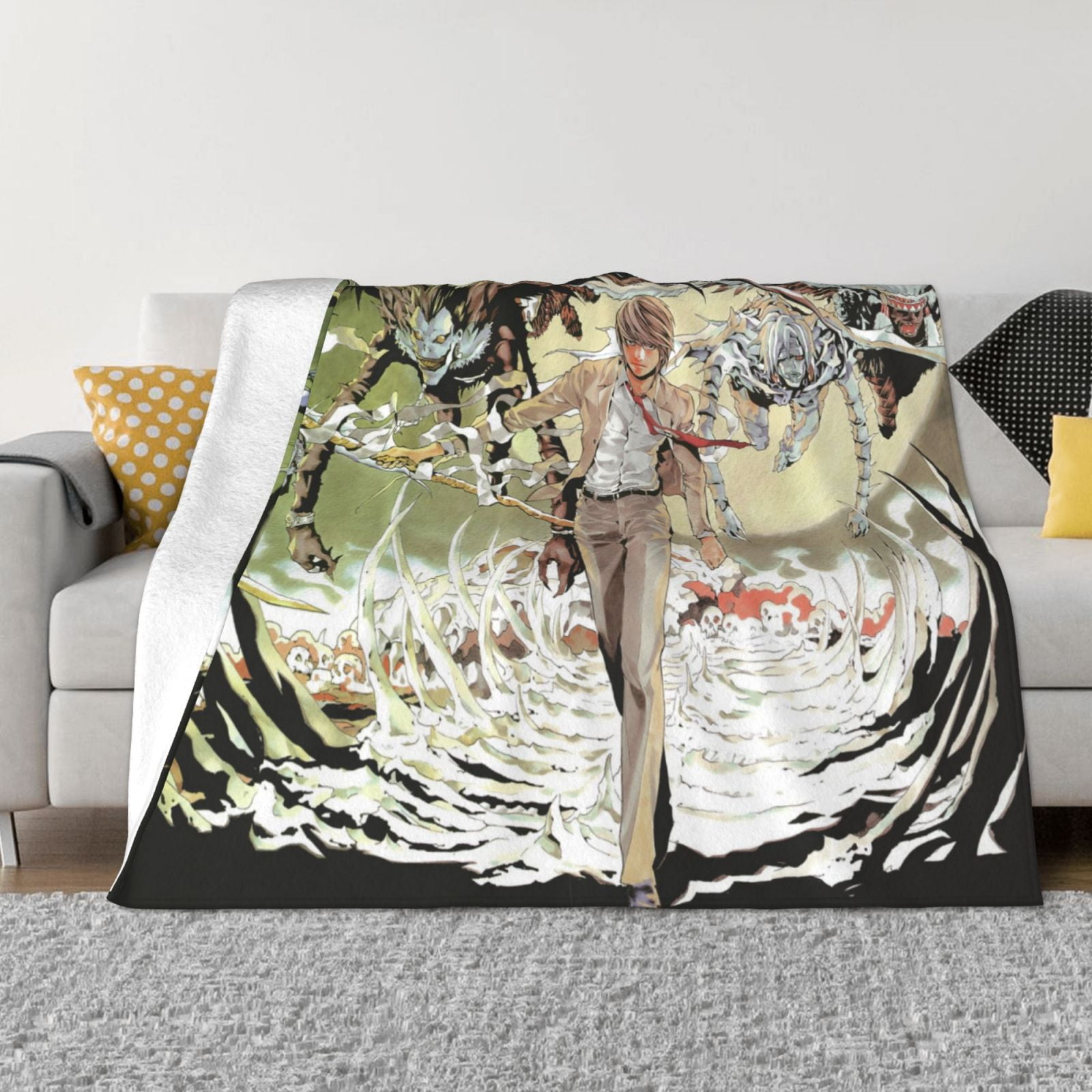 Light Yagami Death Note Blanket Cozy Ultra-Soft Micro Flannel Fleece ...
