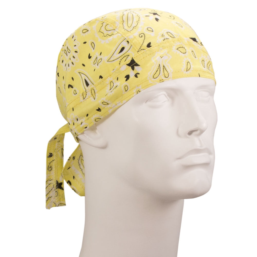 Light Yellow Paisley Doo Rag - Single Piece - Walmart Business Supplies