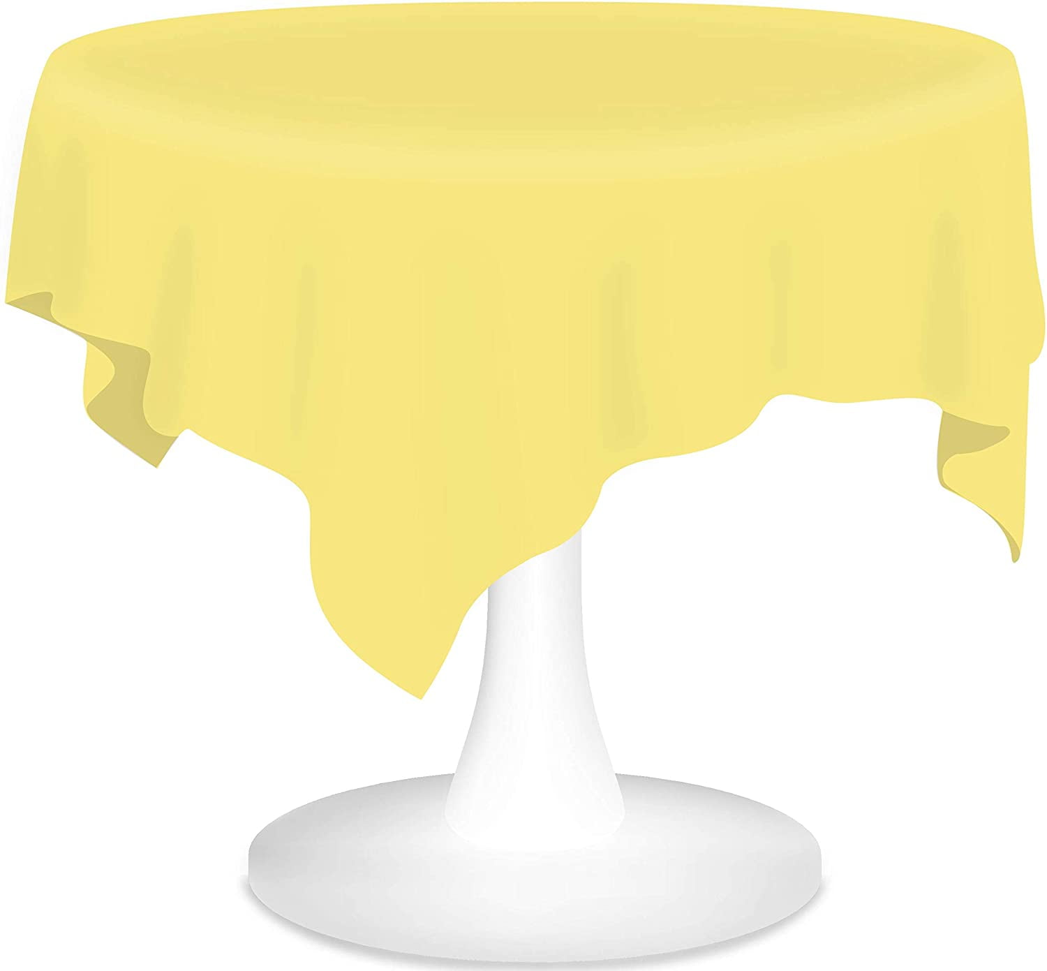 Light Yellow Plastic Tablecloths 3 Pack Disposable Table Covers 84 ...